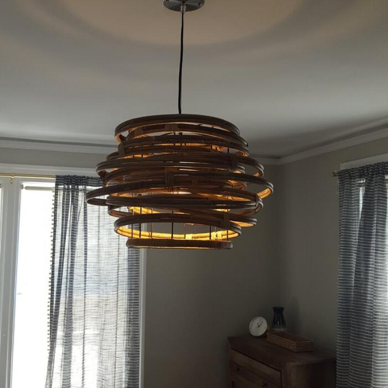 Arturest Pendant Light Fixture Wood Hanging Lamp Shade For Living Room